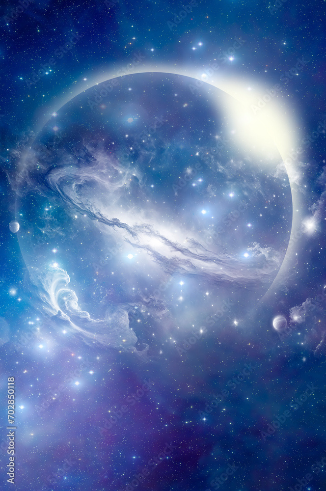 mystical spiritual fantasy and religious background with universe ...
