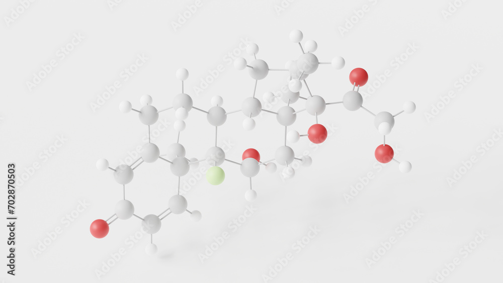 Photo & Art Print dexamethasone molecule 3d, molecular structure, ball ...