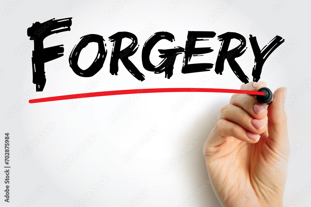 Forgery - the action of forging a copy or imitation of a document ...