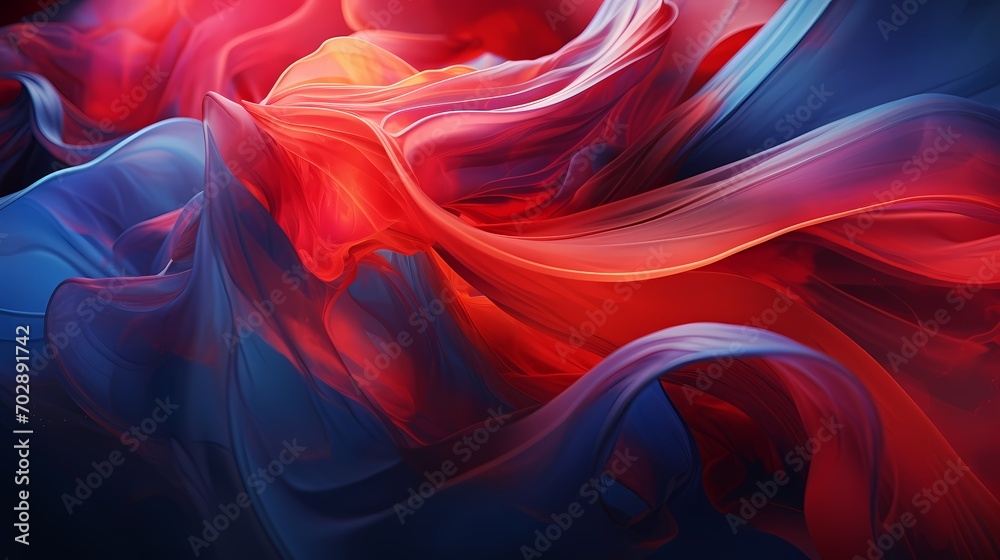 Foto de Cascading streams of ruby red and sapphire blue liquid ...