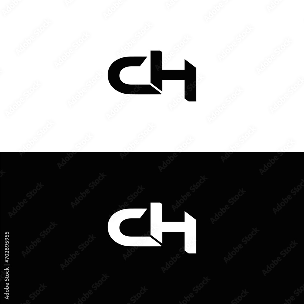 CH logo. CH set , C H design. White CH letter. CH, C H letter logo ...