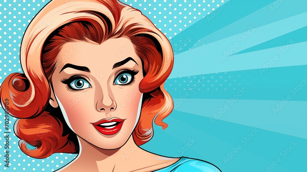 Beautiful Comics woman, girl. Pop Art illustration. Advertising vintage ...