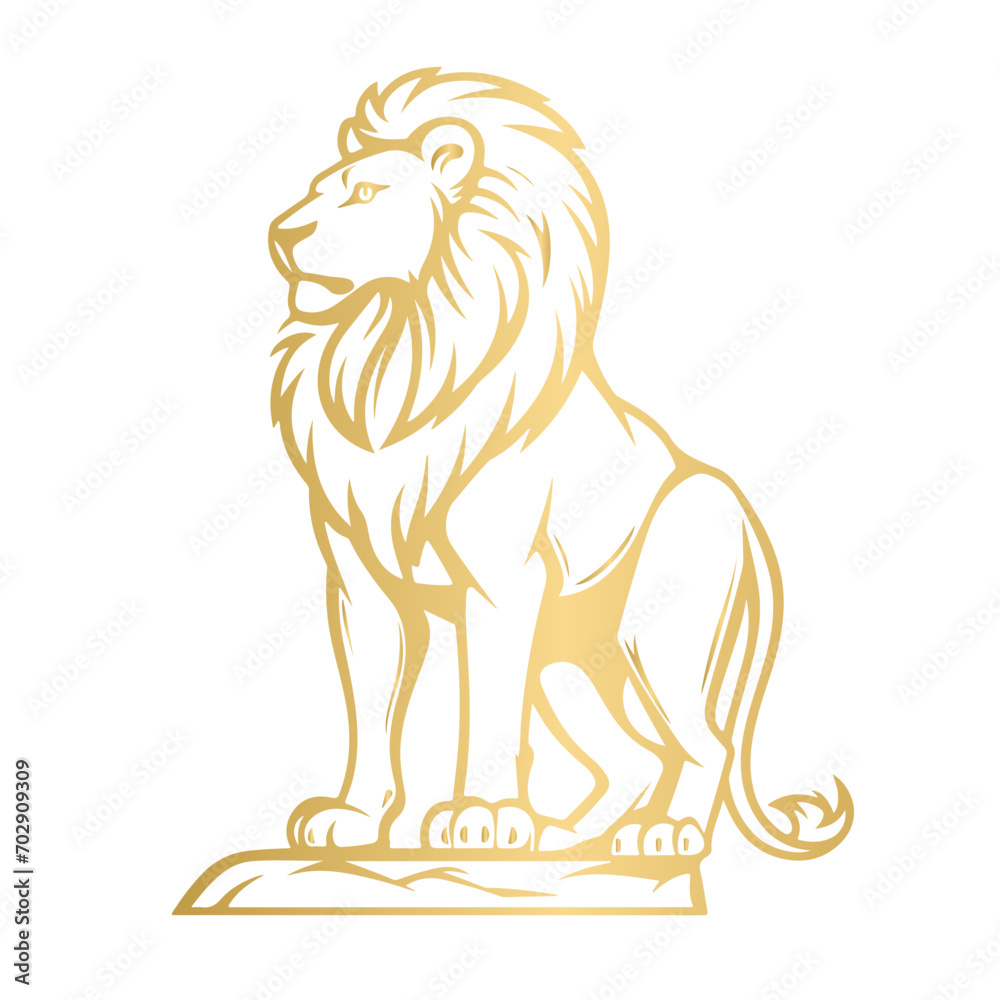 South Africa Lion gold symbol, symbols of courage and strength Stock ...