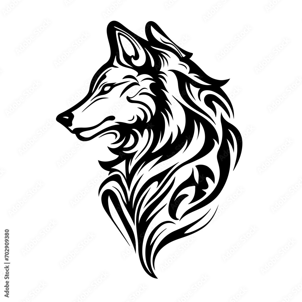 Italian Gray Wolf back symbol, the national animal of Italy, Apennine ...
