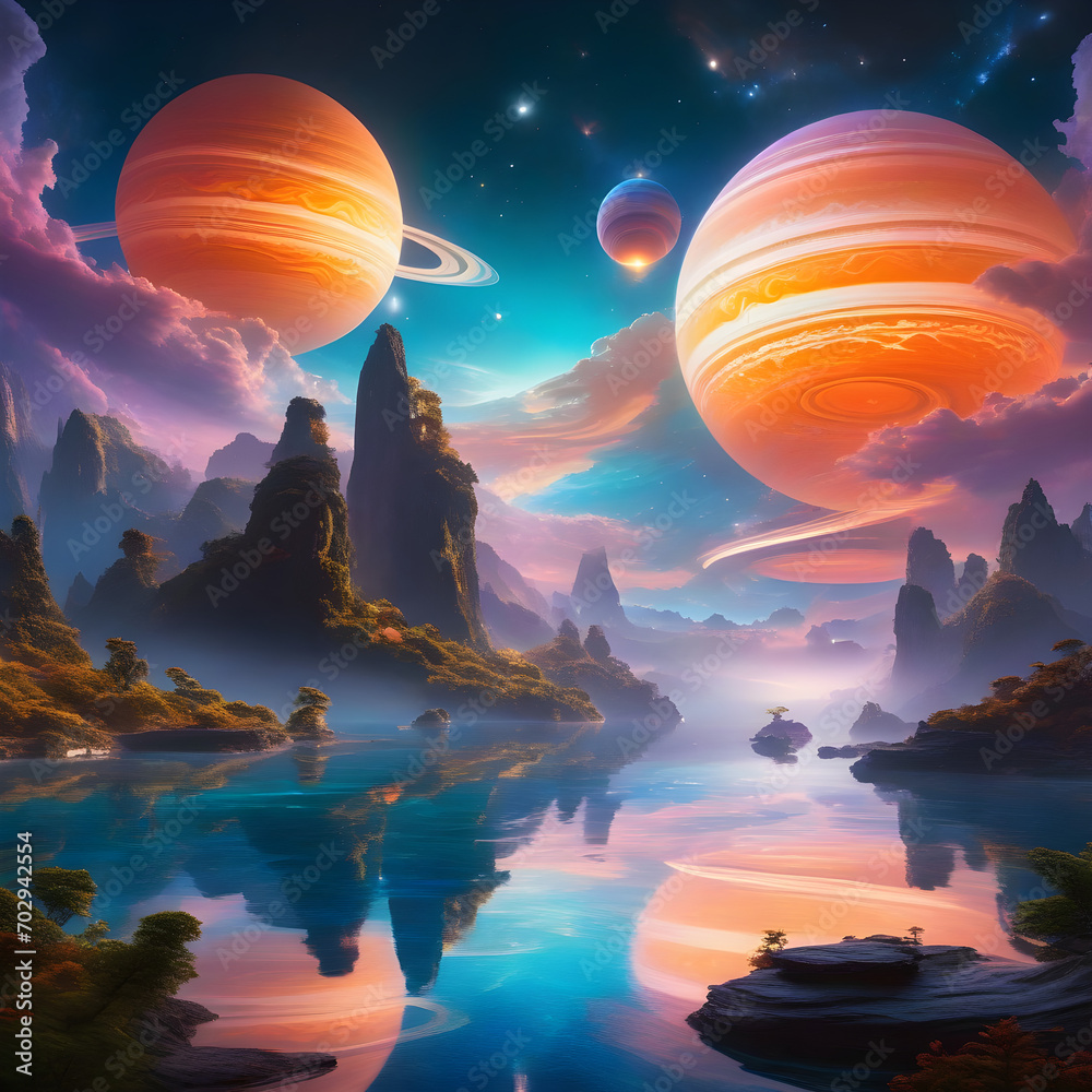 Etherial Elegance: A Celestial Masterpiece of Colossal Gas Giants ...