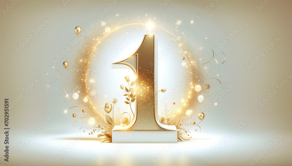 Golden Triumph: Celebrating Milestones with Number One. Victory and ...