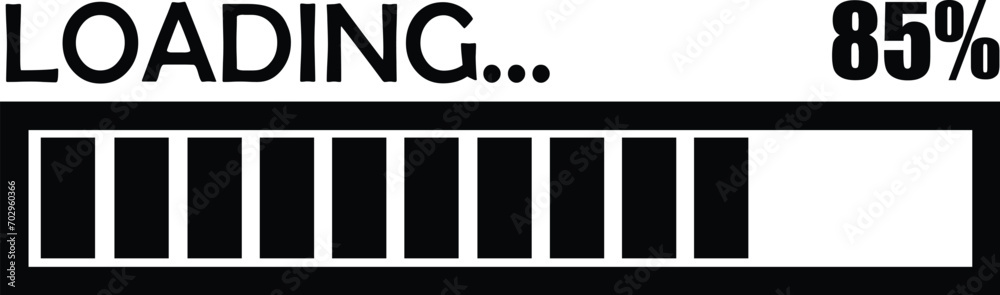 85% Loading Icon – Sleek Progress Indicator Stock Vector | Adobe Stock