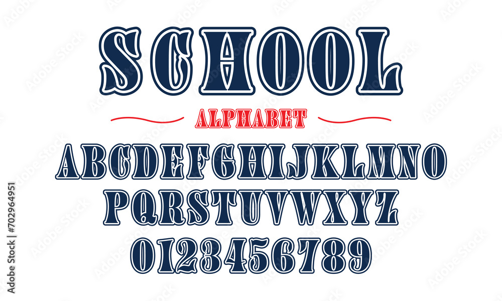 Editable typeface vector. School sport font in american style for ...