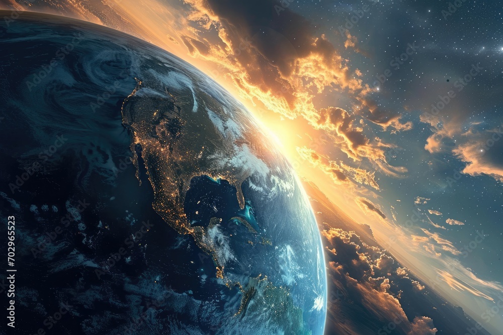 Behold the beauty of our universe, as a planet earth rests in the vast ...