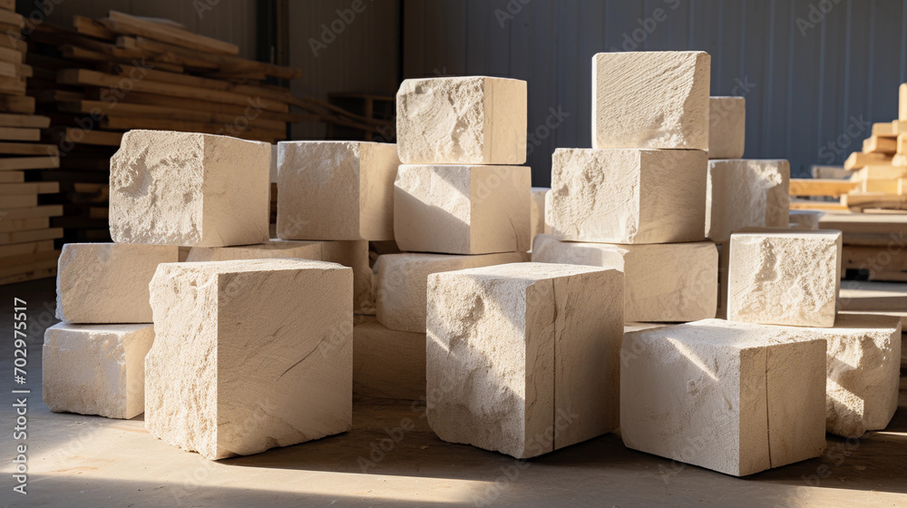 Pallet of Limestone Blocks for Construction and Architectural Projects ...