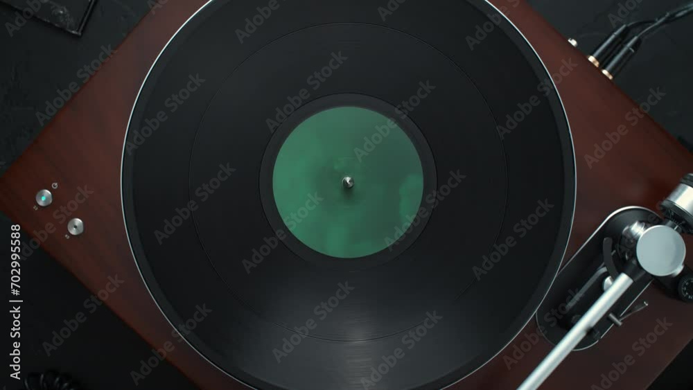 Vídeo do Stock: Turning on a Turntable: Placing Vinyl on the Platter ...
