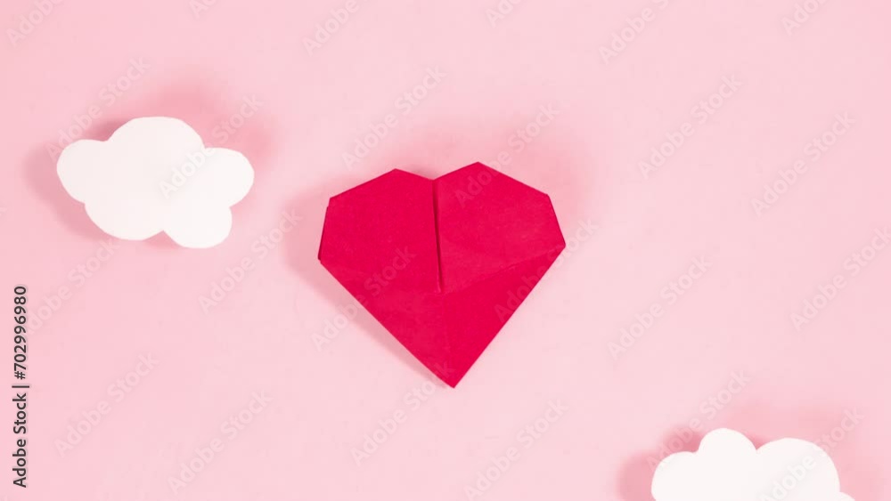 Vidéo Stock 4k Greeting card. Happy Valentine's Day. A red volumetric ...