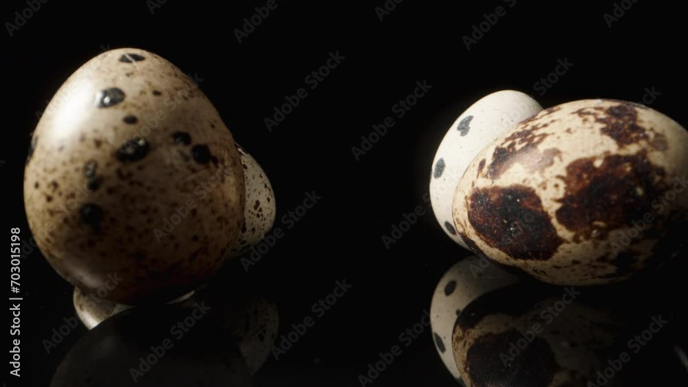 Vidéo Stock I'm spinning a quail egg on the table and then picking it ...