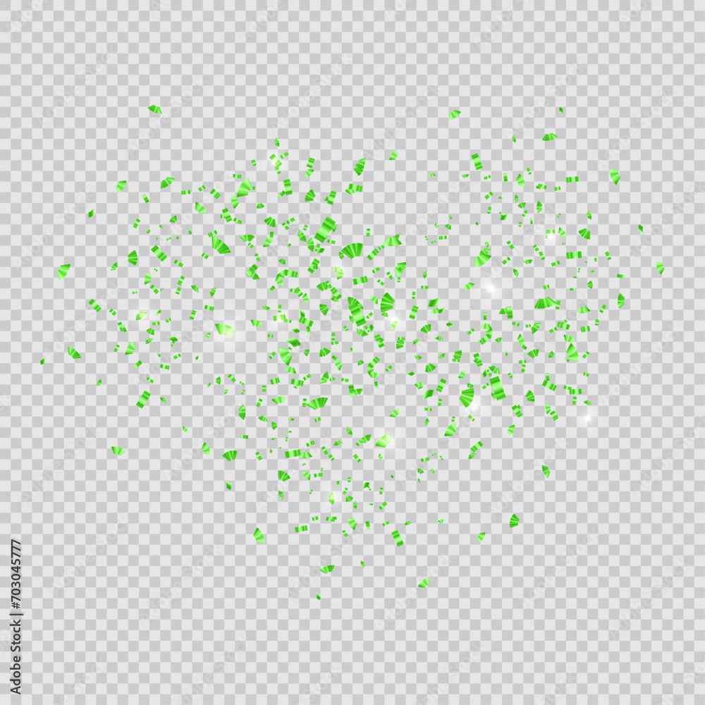 Vector transparent background with green confetti Stock Vector | Adobe ...