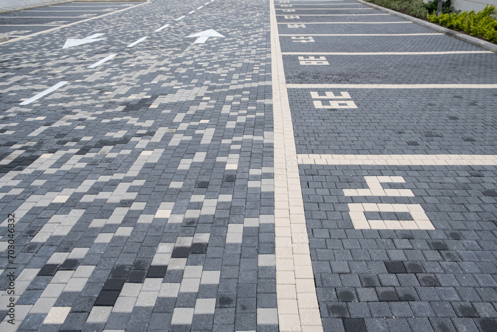 Numbering parking spaces in a parking lot car street organization ...