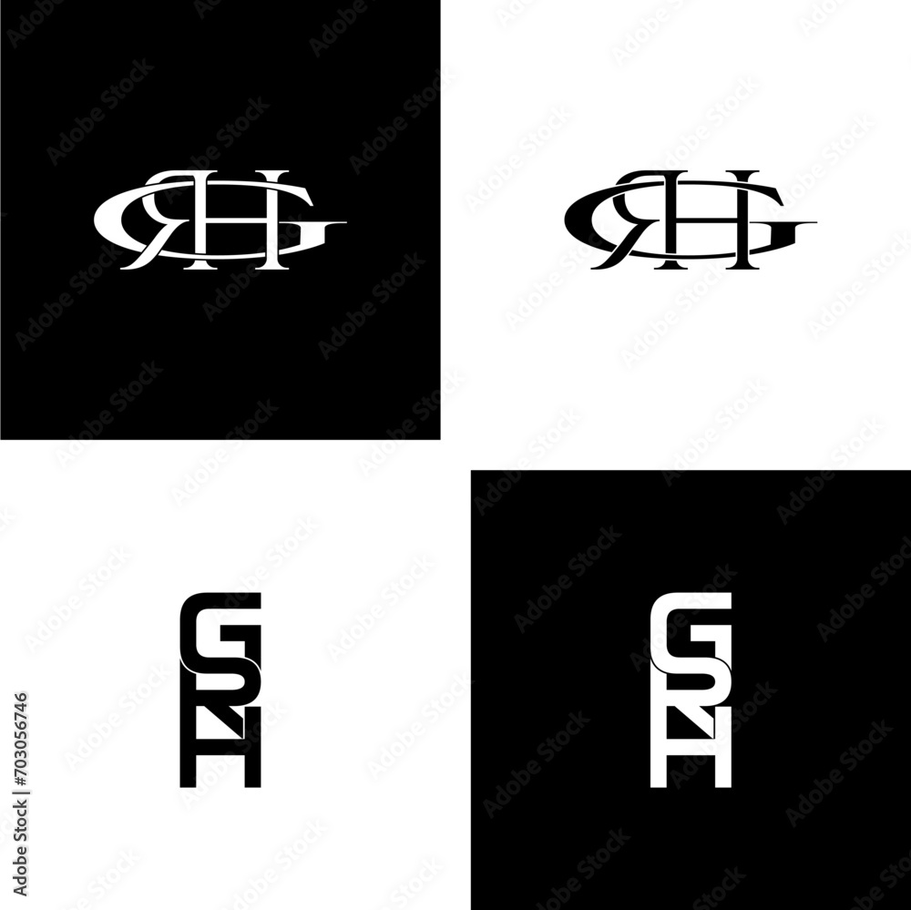 grh typography letter monogram logo design set Stock Vector | Adobe Stock