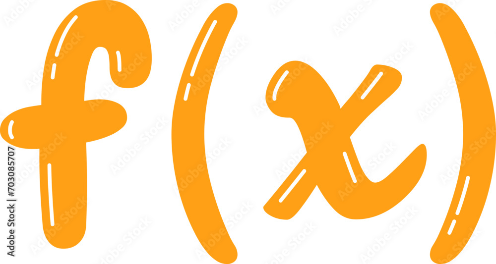 Vecteur Stock Cute Mathematic Function of X f(x) Sign Symbol, Math ...