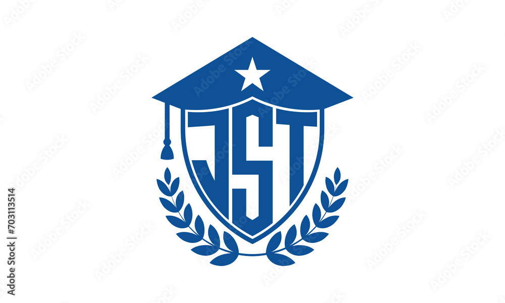 JST three letter iconic academic logo design vector template. monogram ...