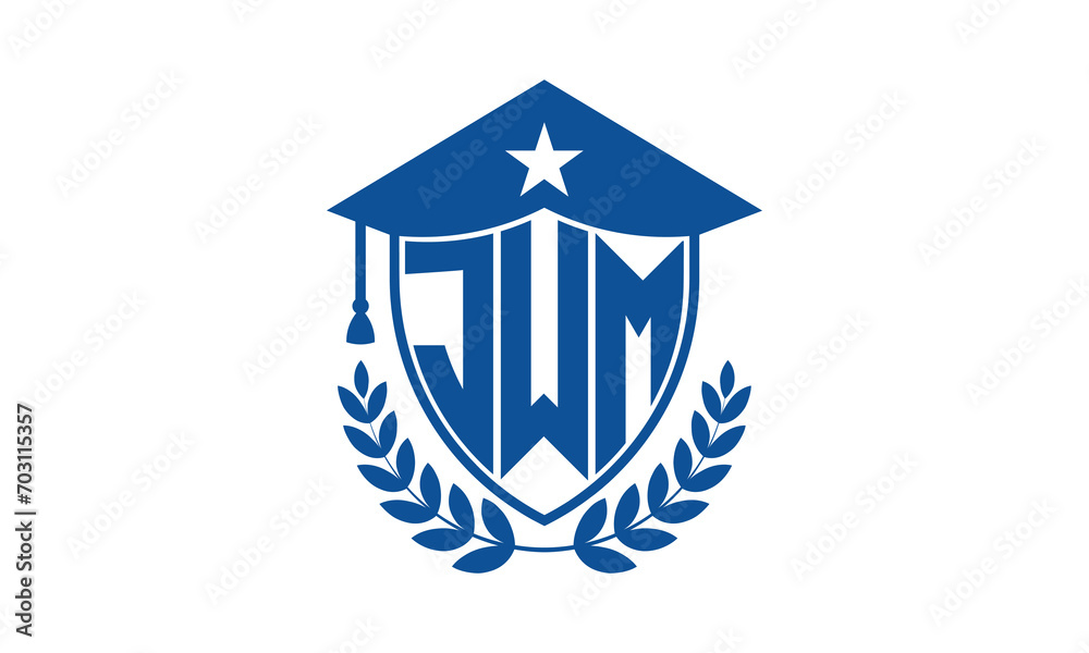 Vecteur Stock JWM three letter iconic academic logo design vector ...