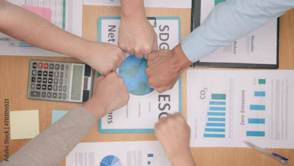 Save the earth planet climate change social ESG office net zero waste ...