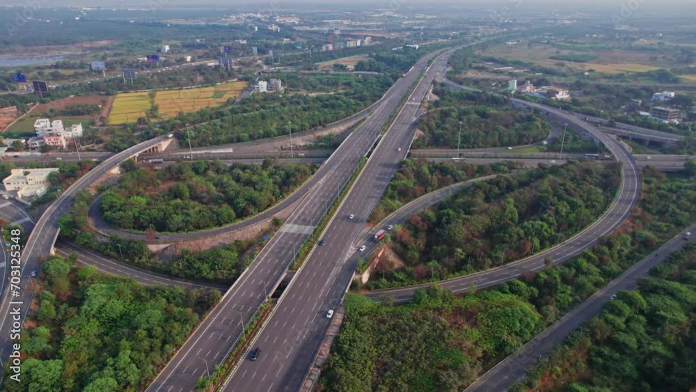 Spectacular Turning Overhead pull back drone Shot of nehru outer ring ...