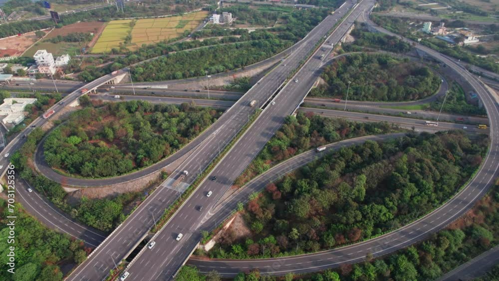 Spectacular Turning Overhead push in drone Shot of nehru outer ring ...