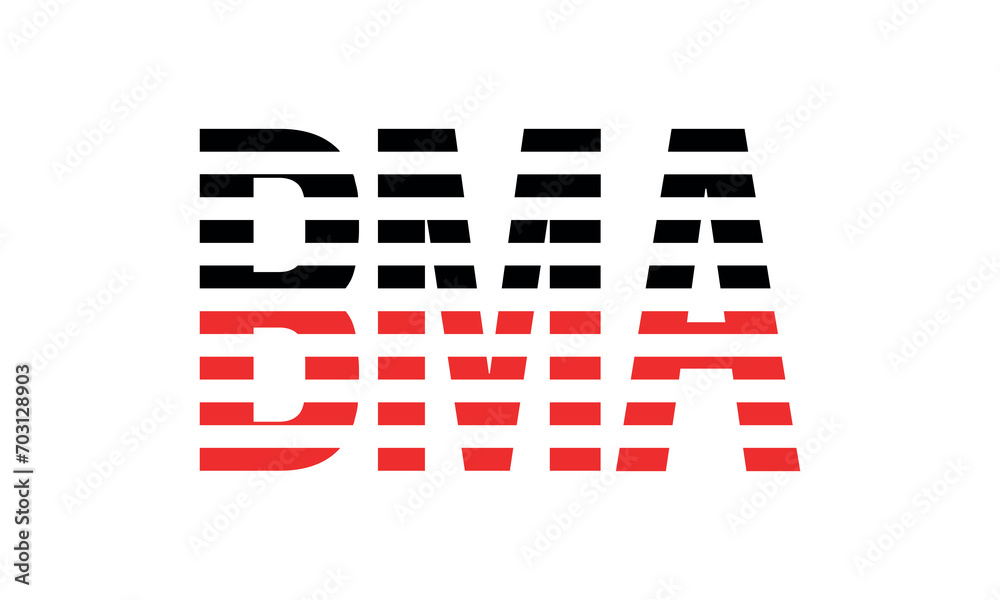 Vecteur Stock BMA three initial letter iconic line negative space ...