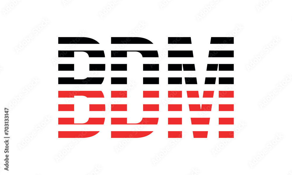 BDM three initial letter iconic line negative space minimal logo design ...