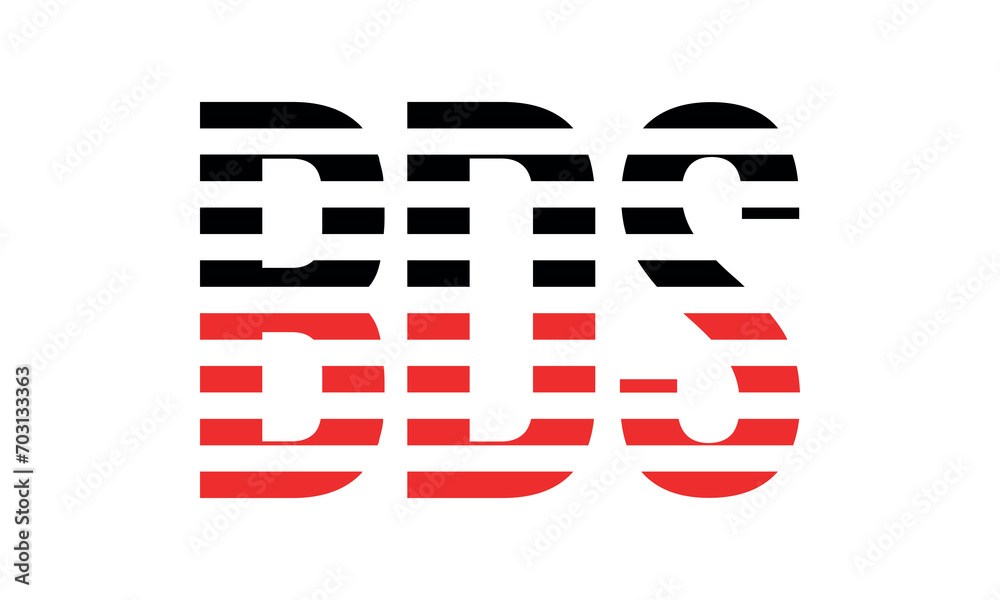 BDS three initial letter iconic line negative space minimal logo design ...