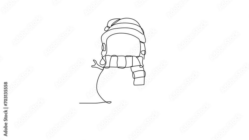 Animated self drawing of World Snowman Day vector illustration ...