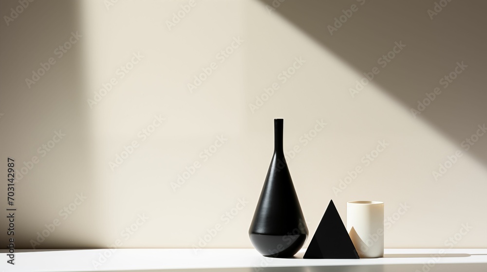 A visually pleasing and minimalistic still life featuring basic ...