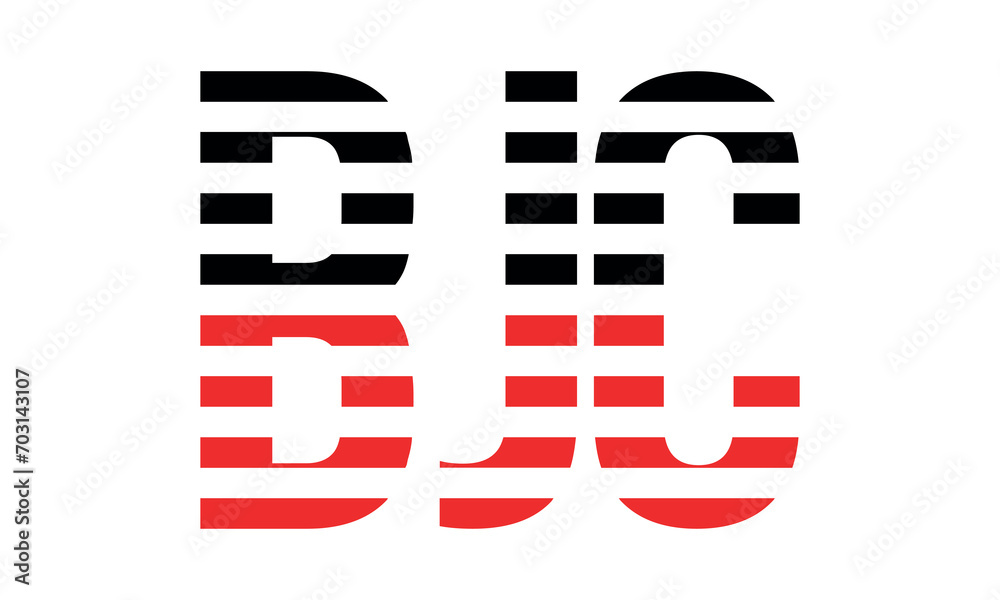 BJC three initial letter iconic line negative space minimal logo design ...