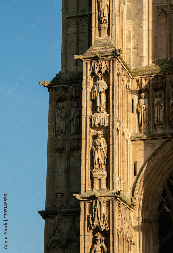 Facade details and sculptures of Beverley Minster, Cathedral, Beverley ...