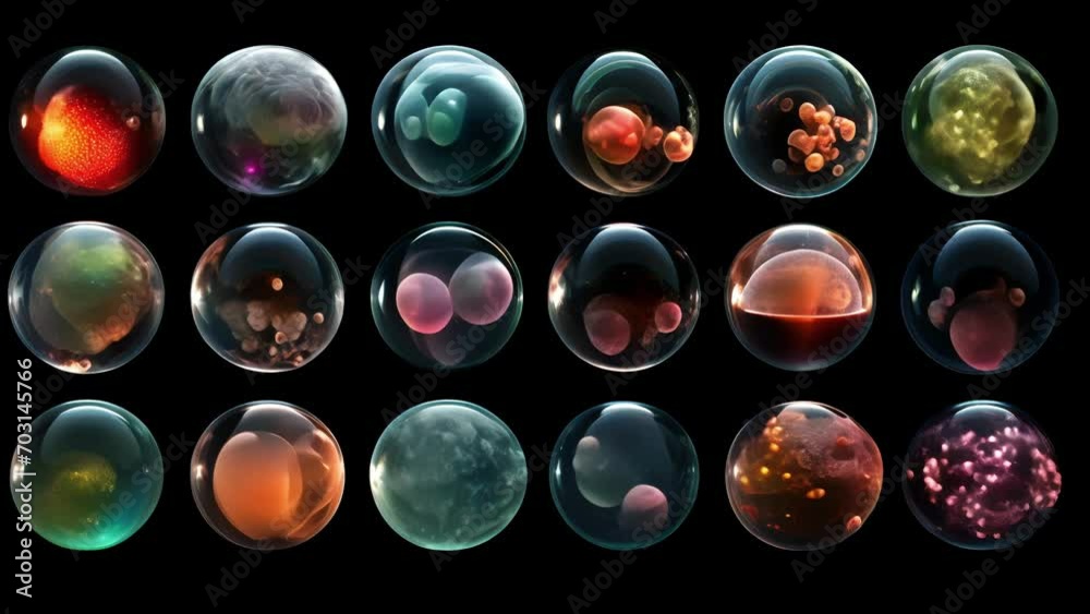 A microscope image of an embryo, revealing the various types of cells ...