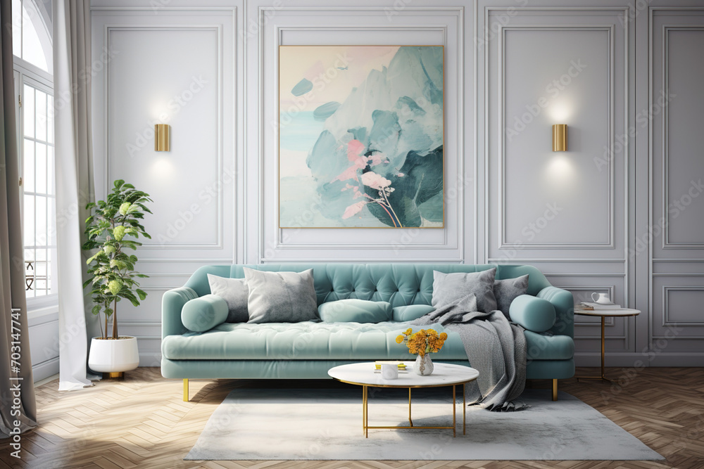 Luxury Livingroom house or apartment interior design, mock up room ...