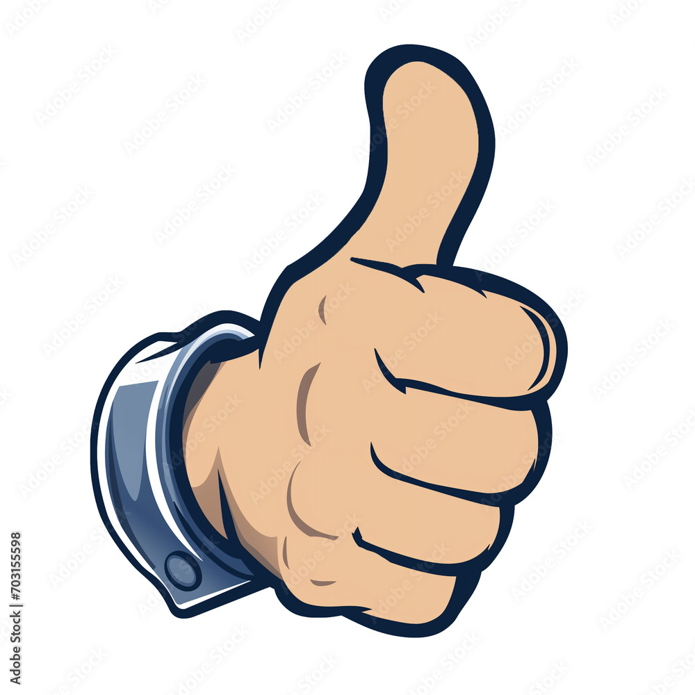 Hand mit Daumen hoch Geste. Isoliert, freigestellt und transparent als ...