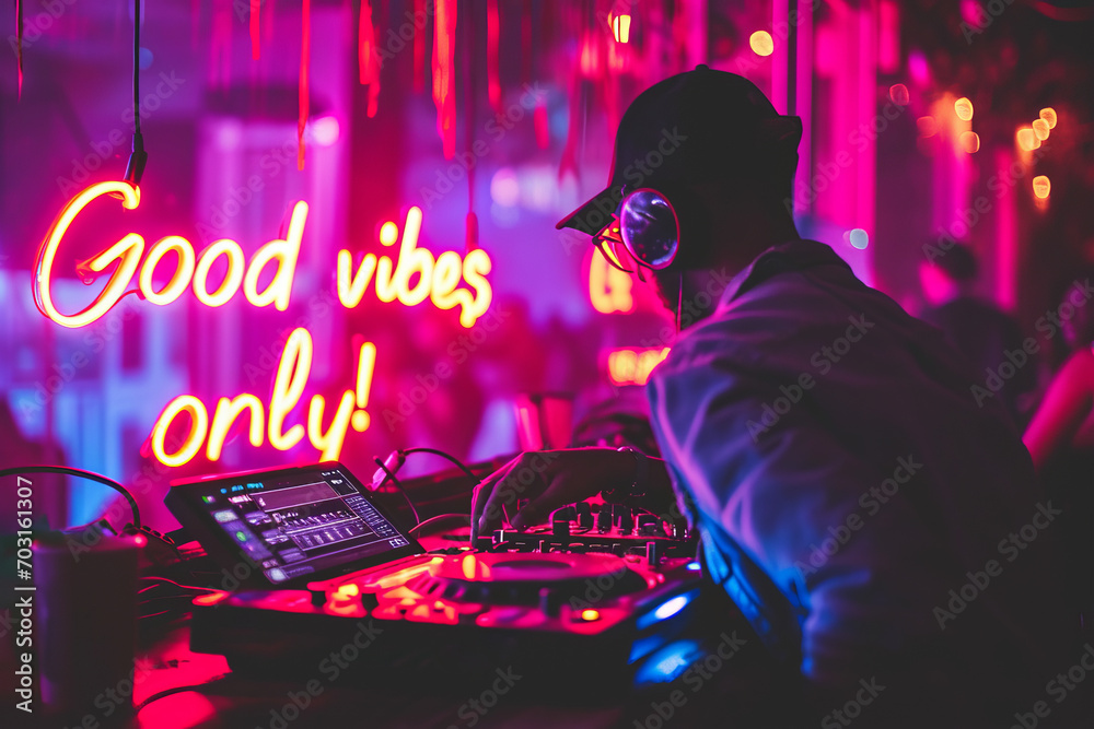 Good vibes only concept image with glowing written words good vibes ...