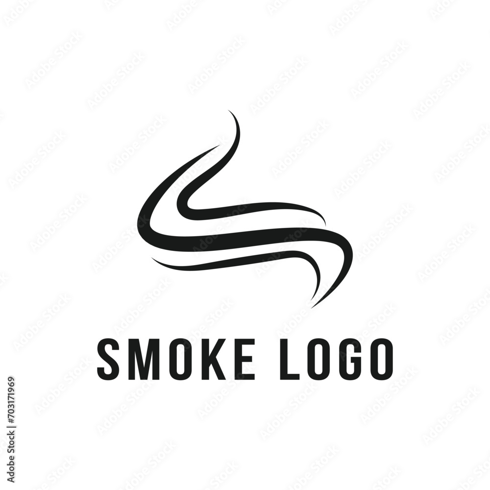 Smoke cigarette logo design idea, initial letter s smoke logo design ...