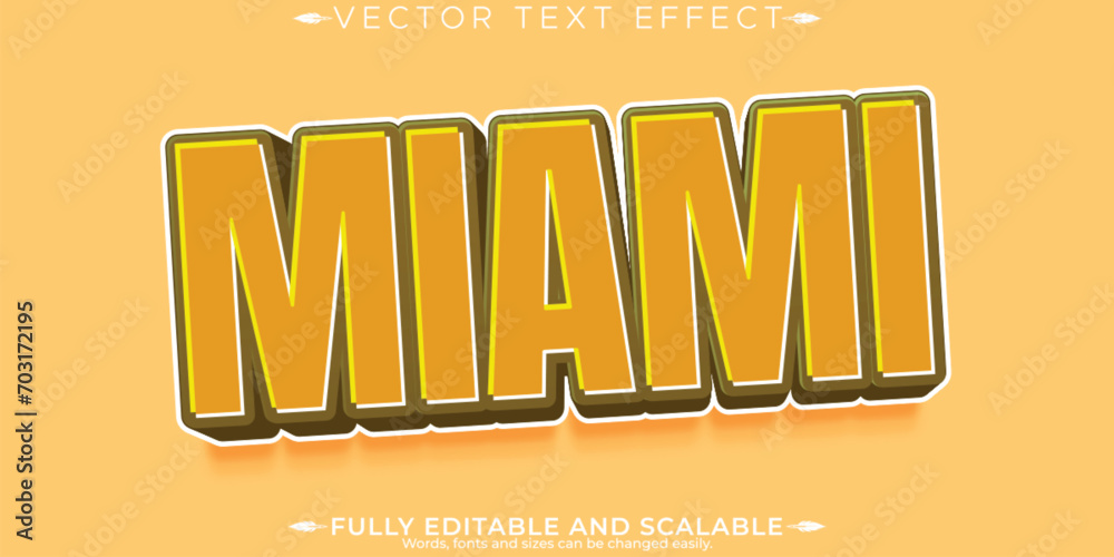 Miami text effect, editable beach and vibrant customizable font style ...