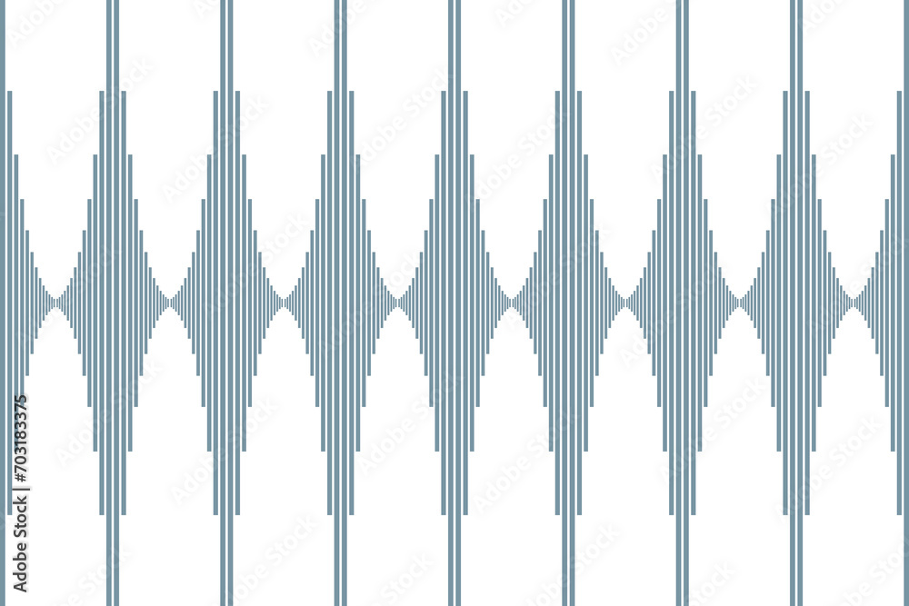 Vertical stripe of regular pattern. Design lines eclipse blue on white ...
