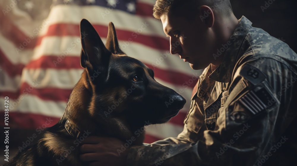 Overview of a wide scene displaying the camaraderie between a military ...