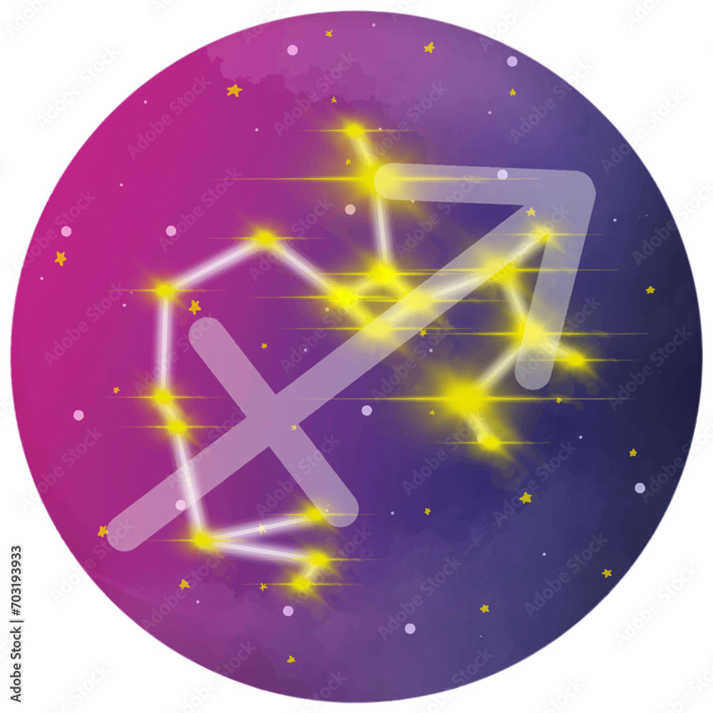 Sagittarius symbol vector illustration With the constellation ...