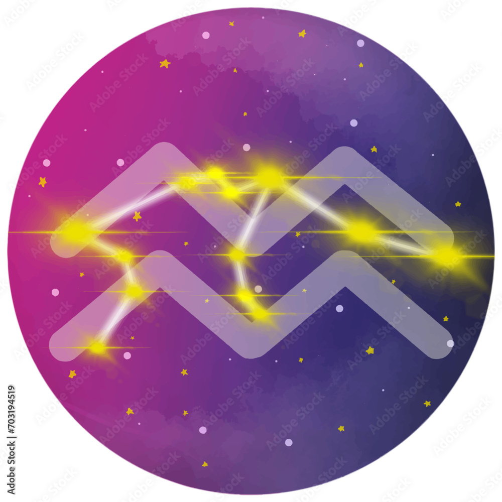 Aquarius symbol vector illustration With the constellation Cauldron on ...