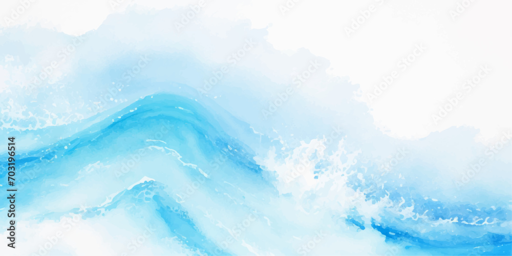 Vetor de abstract soft blue and white abstract water color ocean wave ...