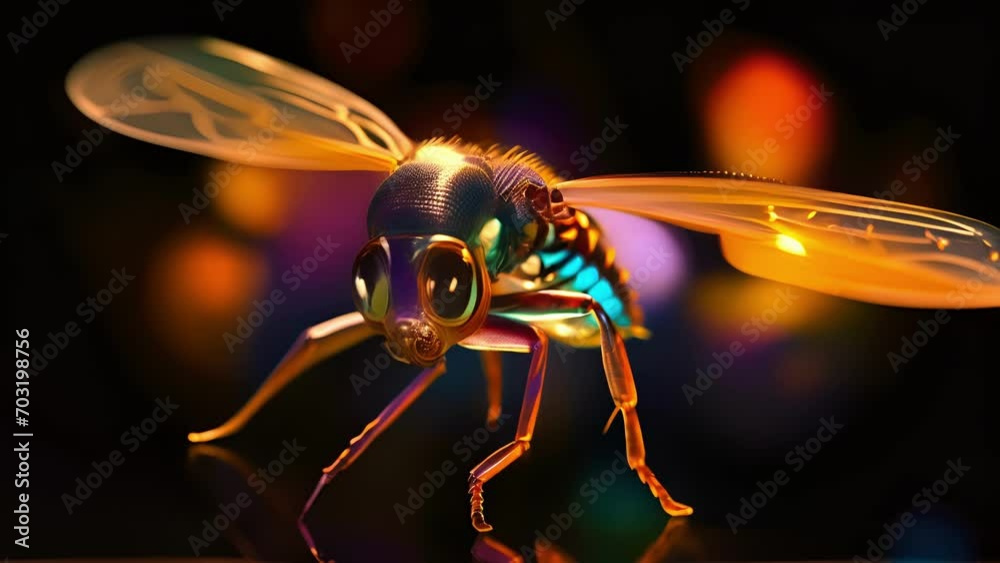Vidéo Stock A striking of a firefly in midflight, highlighting the ...
