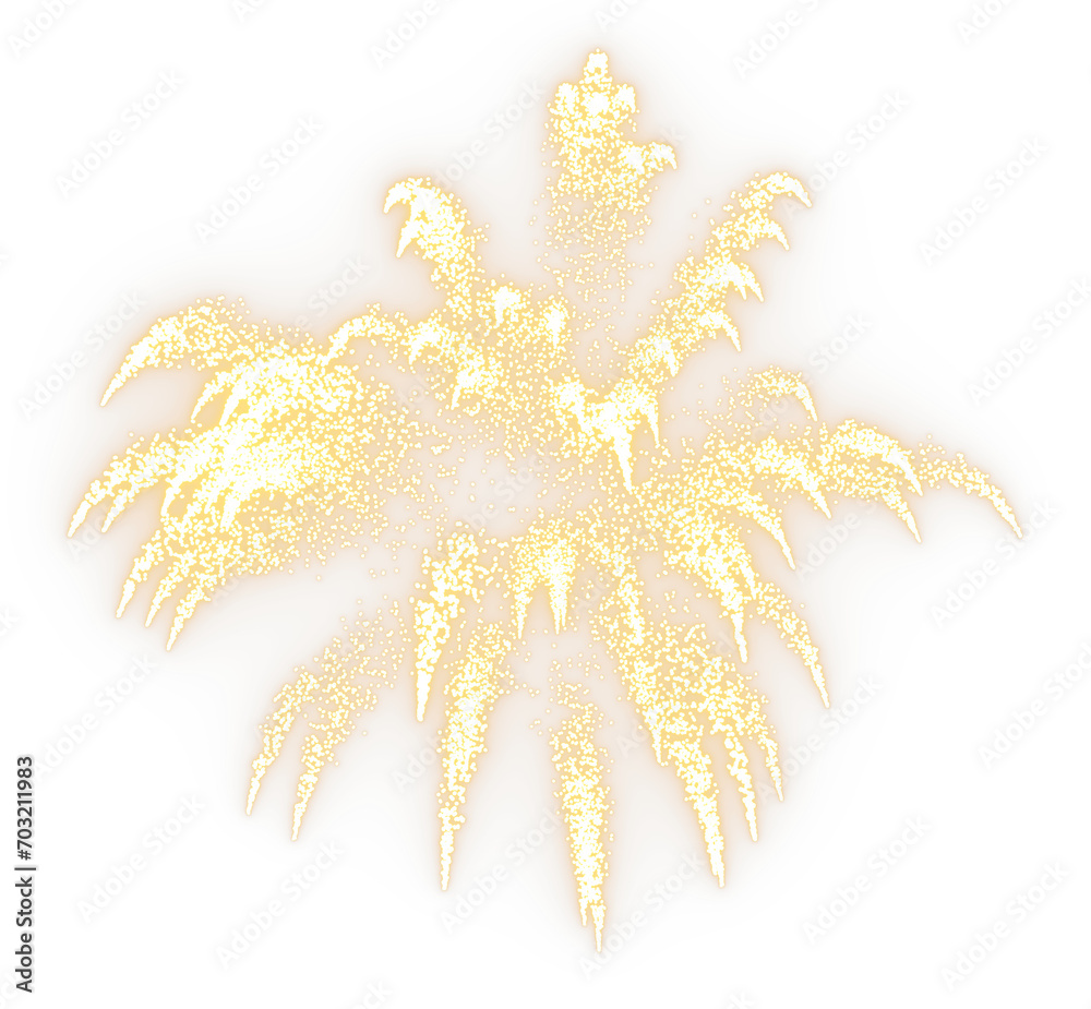Fantastic golden firework glowing sparkle cut-out on transparent ...