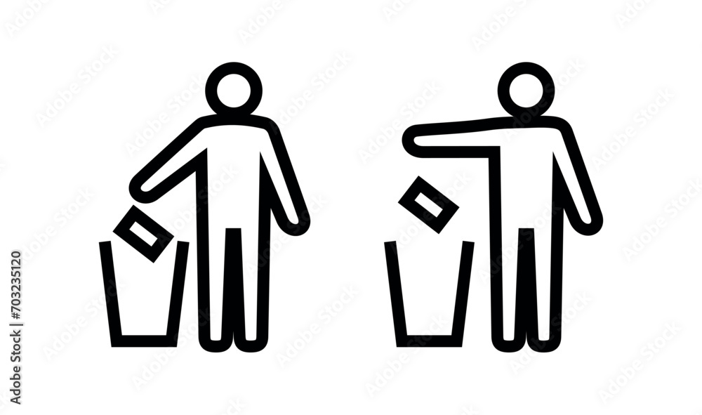 Icon of a man with a trash can (Tidyman), packaging recycling sign ...