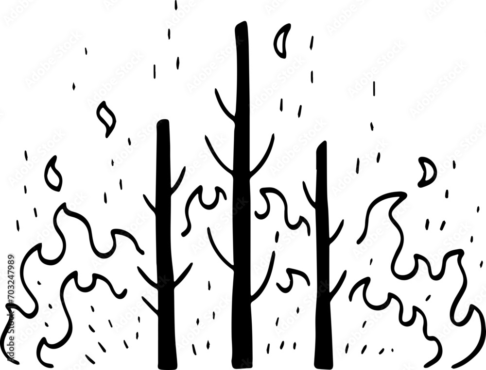 cartoon wildfire drawing. Stock Vector | Adobe Stock