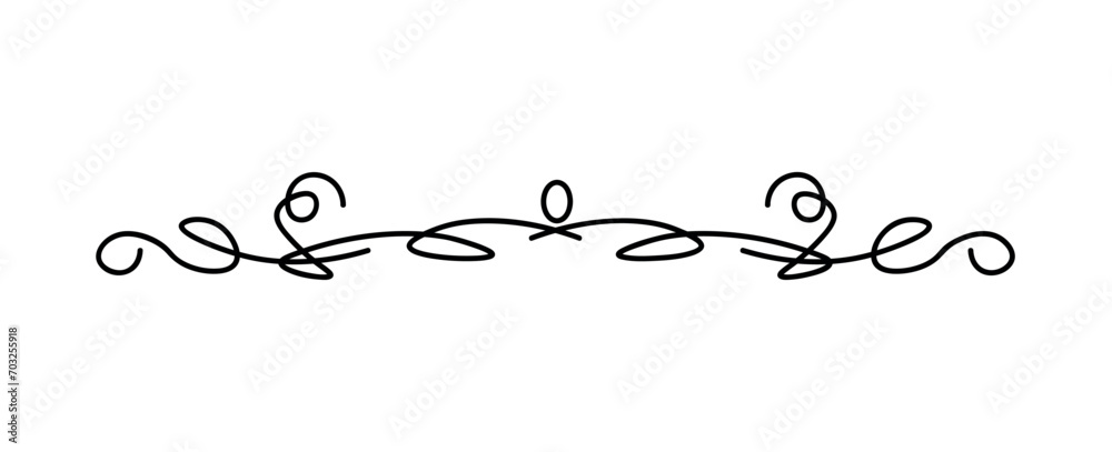 Swirly divider of black line set. This versatile black line swirly ...