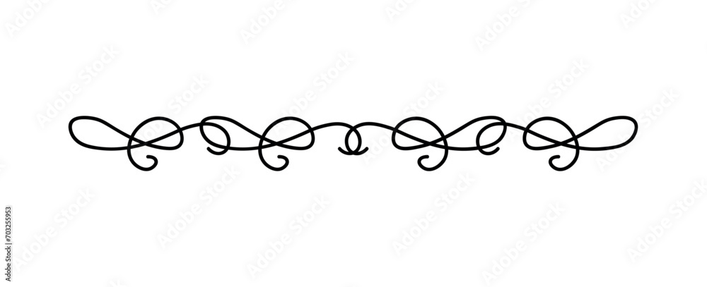 Swirly divider of black line set. This swirly divider artwork with ...